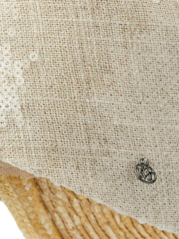 Maison Michel Bella Equin-Embellihed Vizor Hat - Neutrals  display picture 3