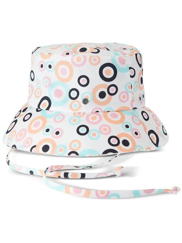 MAISON MICHEL Angele Printed Bucket Hat - White