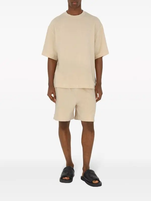 Burberry Logo-jacquard Towelling-finish T-shirt - Neutrals