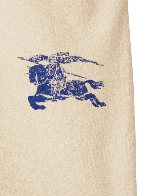 Burberry Logo-jacquard Towelling-finish T-shirt - Neutrals
