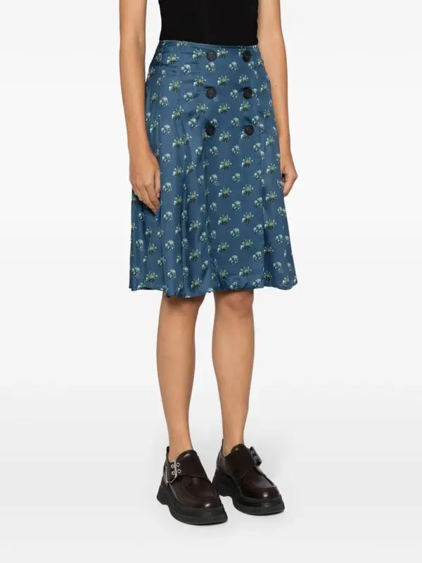 Maison Kitsuné Floral-print Wrap Skirt