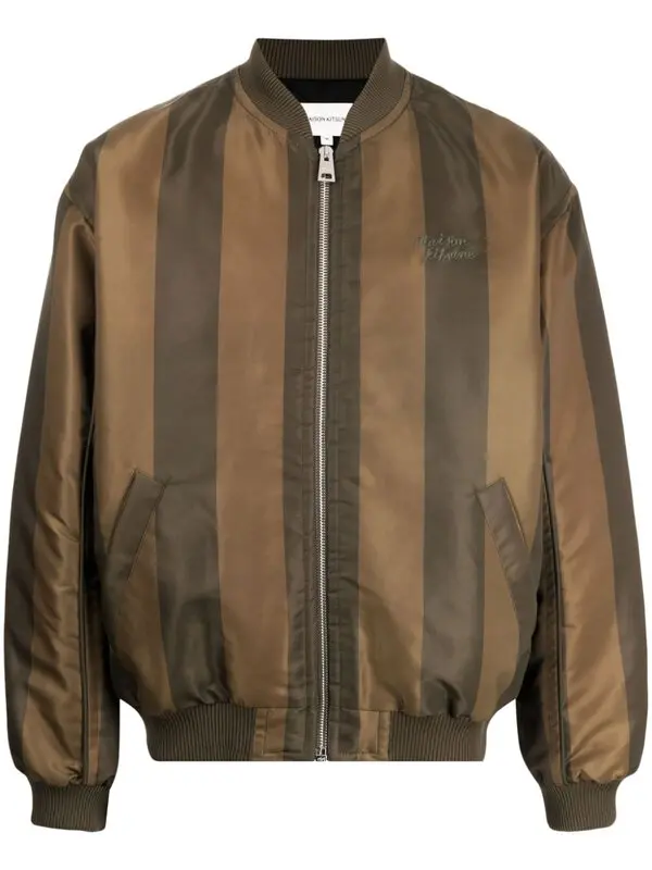 Maison Kitsuné Striped Bomber Jacket