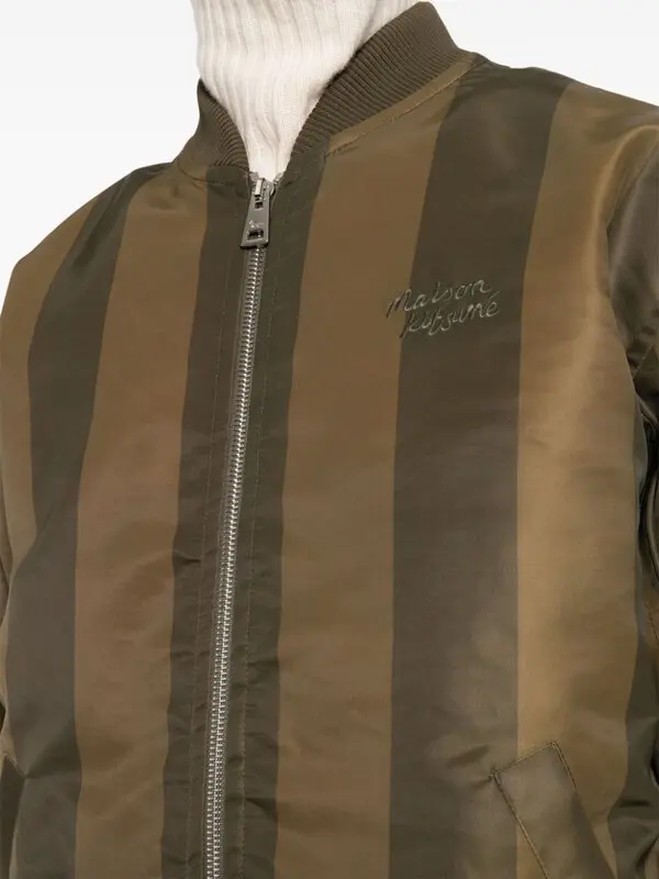 Maison Kitsuné Striped Bomber Jacket