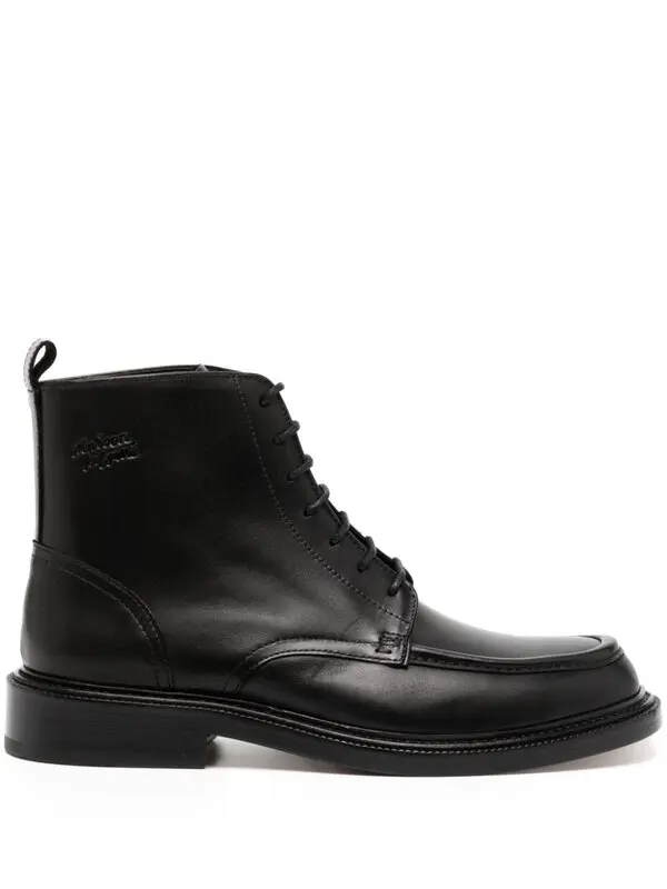 Maison Kitsuné Lace-up Leather Boots