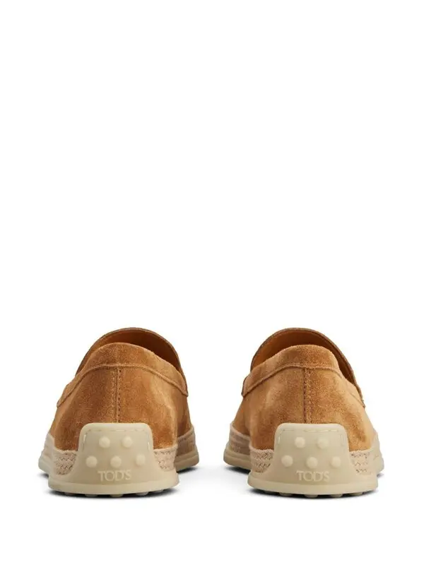 TOD'S Logo-debossed Suede Espadrilles - Brown