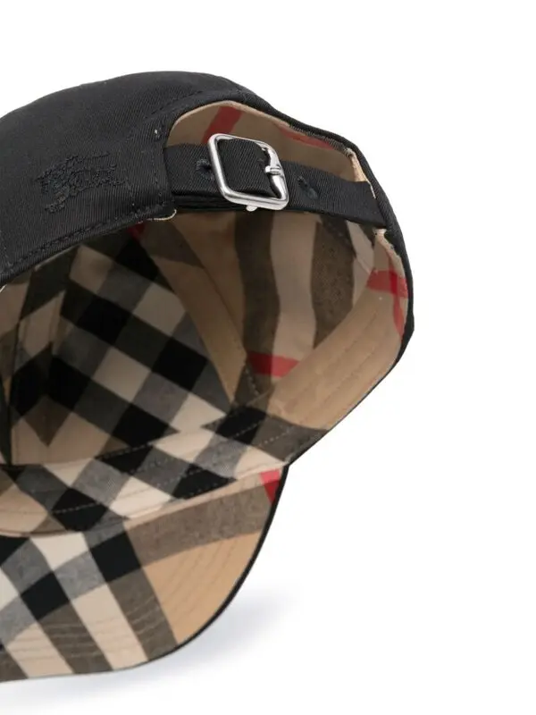 Burberry Check-lined Baseball Cap - Black