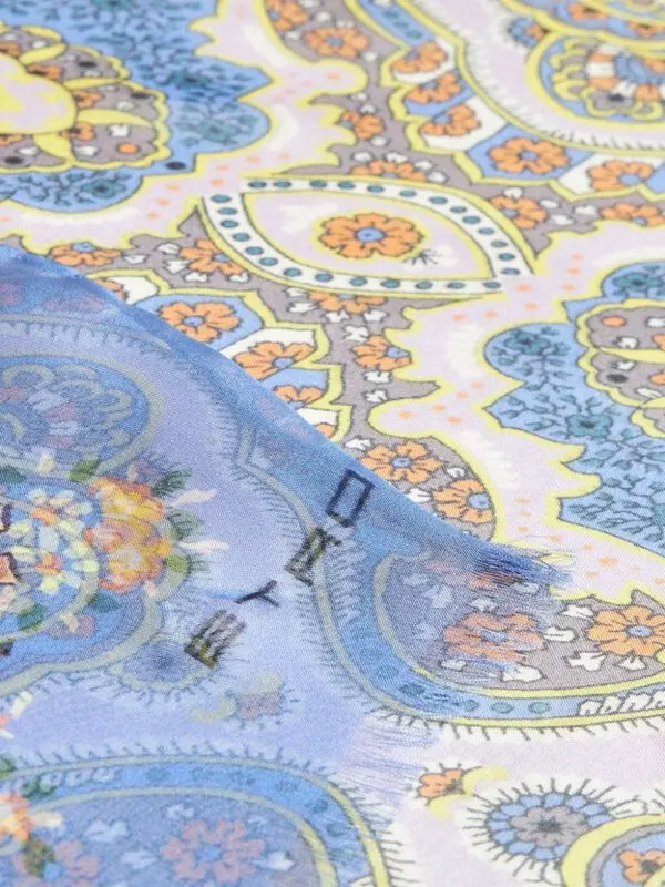 Etro Medallion-print Silk Scarf - Blue