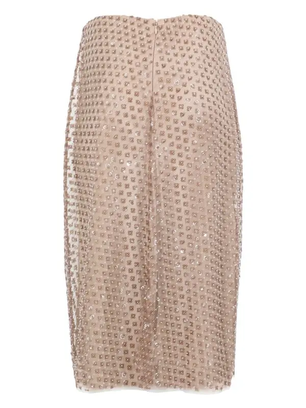 Vince Sequin-embellished Double-layer Straight Skirt