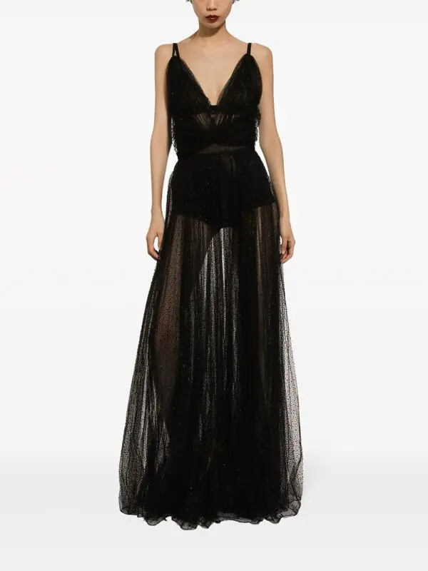 Dolce & Gabbana Flocked Tulle Gown
