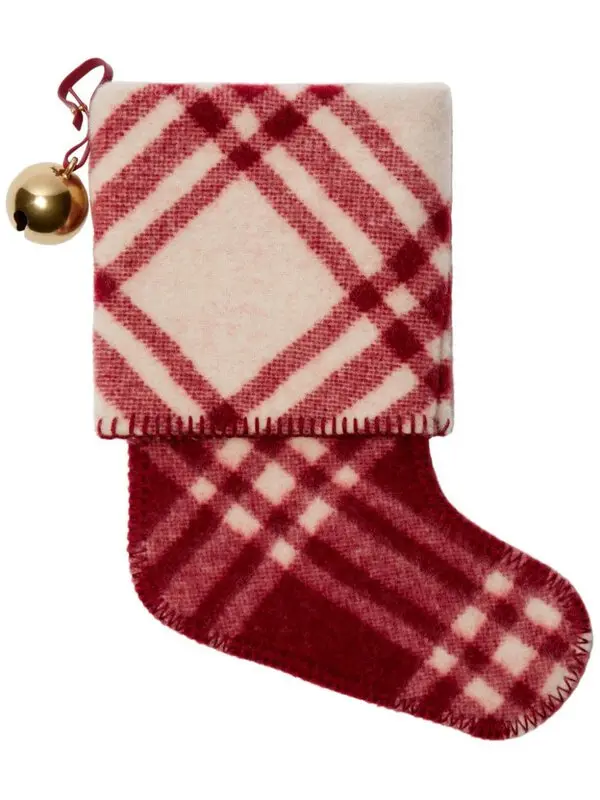 Burberry Check-pattern Wool Stocking - Red