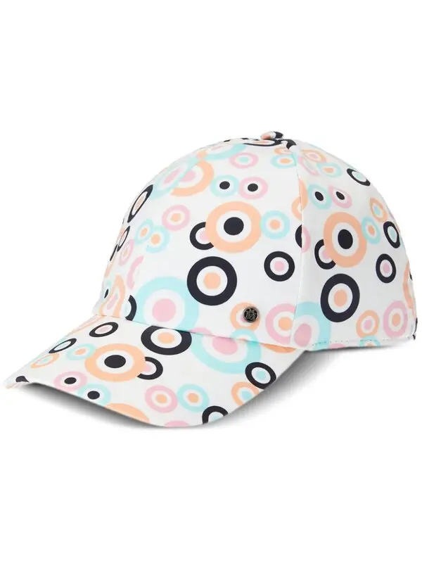MAISON MICHEL Graphic-print Cotton Cap - White