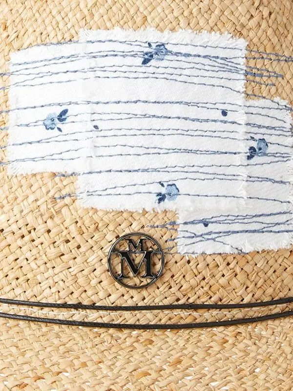 MAISON MICHEL Candice Straw Fedora Hat - Neutrals