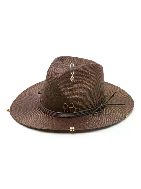 Ruslan Baginskiy Chain-strap Fedora Hat - Brown