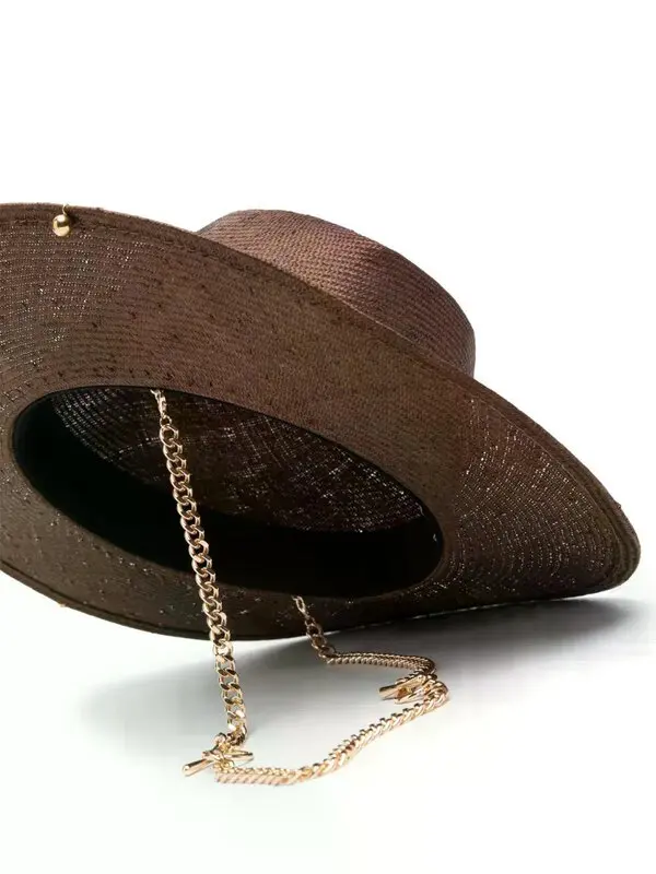 Ruslan Baginskiy Chain-strap Fedora Hat - Brown