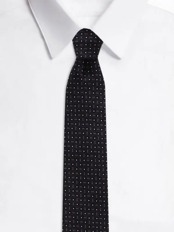 Dolce & Gabbana Patterned Jacquard Silk Tie - Blue