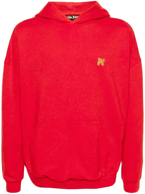 Palm Angels Dragon-monogram Cotton Hoodie