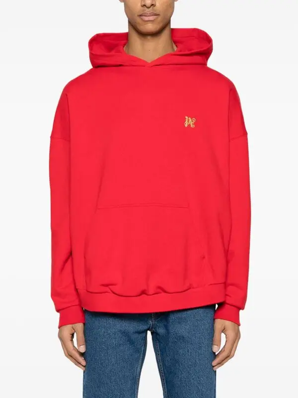 Palm Angels Dragon-monogram Cotton Hoodie