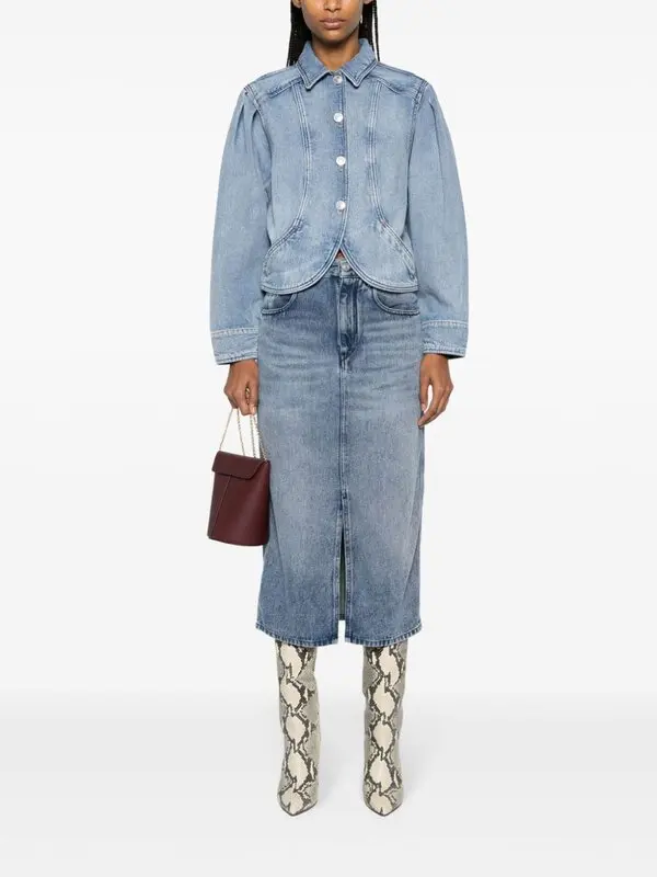 Isabel Marant Étoile Tilauria Stonewashed Denim Skirt - Blue