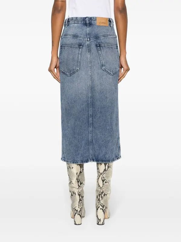 Isabel Marant Étoile Tilauria Stonewashed Denim Skirt - Blue