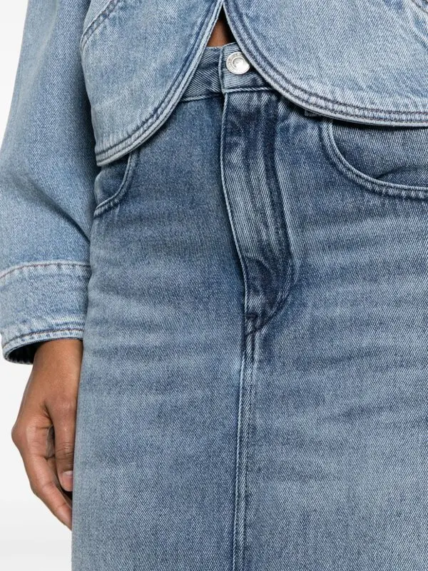 Isabel Marant Étoile Tilauria Stonewashed Denim Skirt - Blue