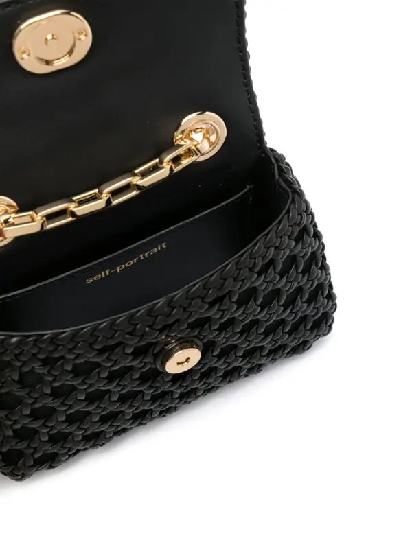 SELF-PORTRAIT Interwoven Leather Mini Bag