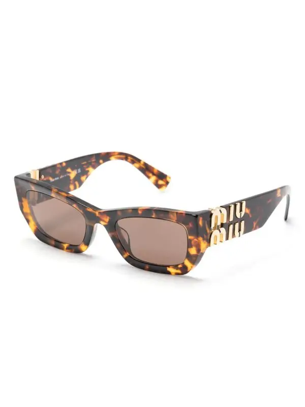 Miu Miu Tortoiseshell Sunglasses With Logo Plaque