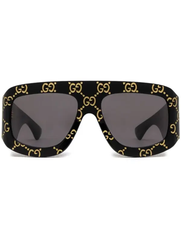 Gucci Gg Street Pilot-frame Sunglasses - Black