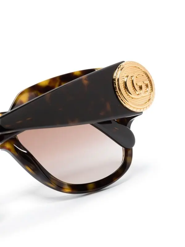 Gucci Logo-plaque Round-frame Sunglasses