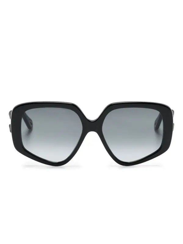 Chloé Mony Geometric-frame Sunglasses - Black