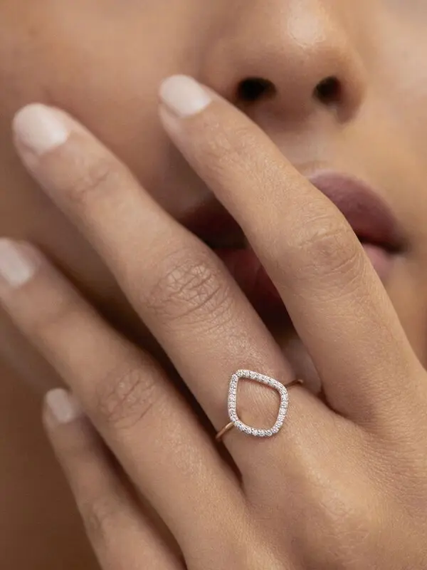 Monica Vinader 14kt Yellow Riva Kite Diamond Ring - Gold