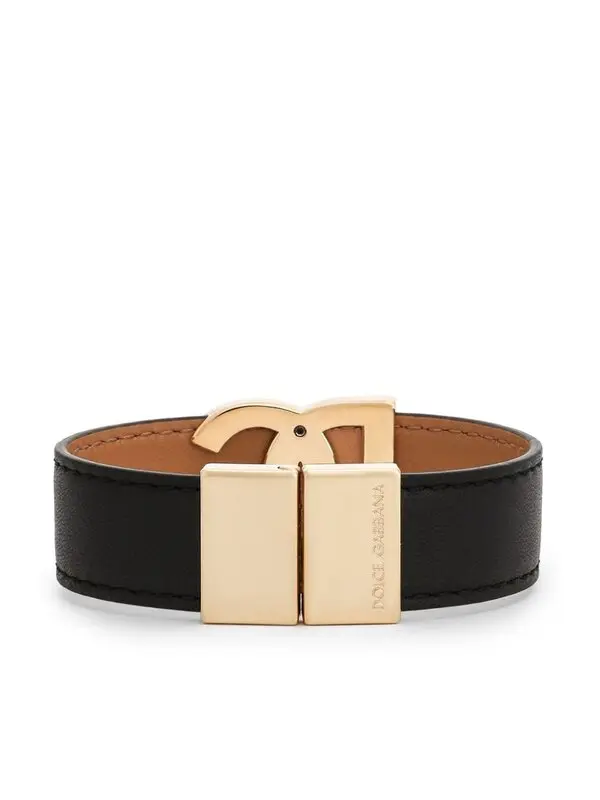 Dolce & Gabbana Logo-plaque Leather Bracelet