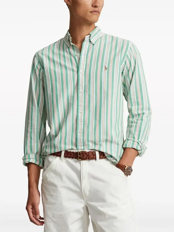 Polo Ralph Lauren Vertical-stripe Cotton Shirt - Green