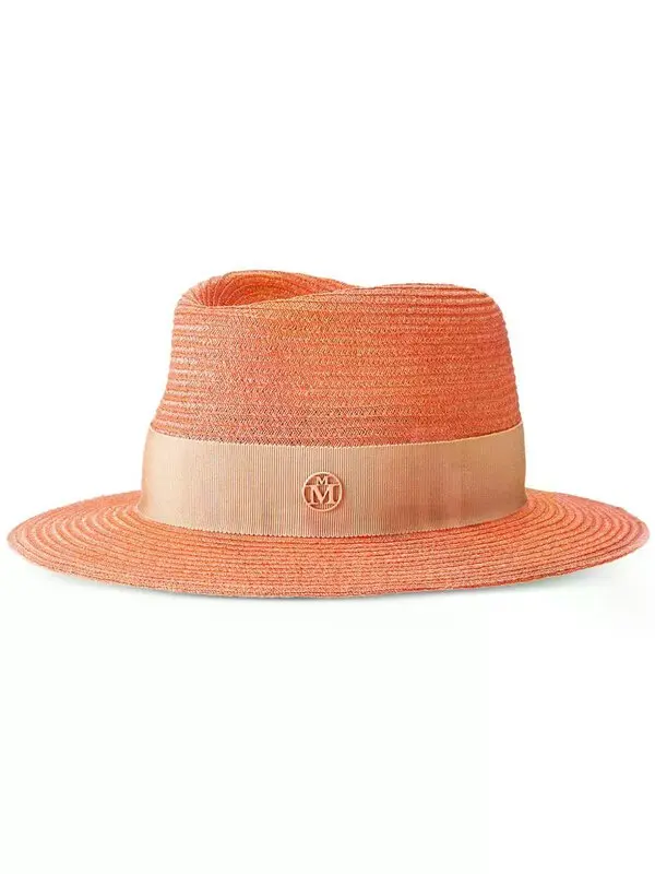 MAISON MICHEL Andre Straw Fedora Hat - Orange
