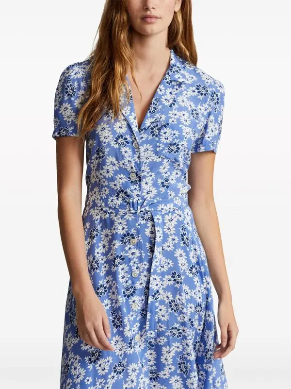 Ralph Lauren Floral-print Notched-lapels Dress