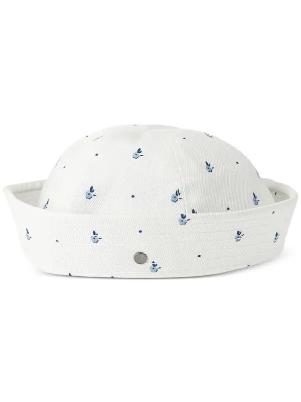 MAISON MICHEL Trey Floral-print Hat - White