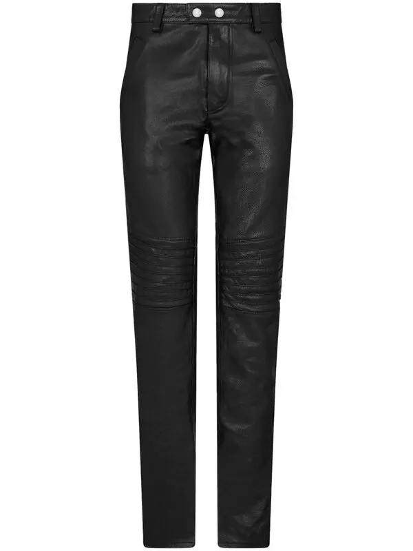 Dsquared2 Press-stud Fastening Leather Tapered Trousers