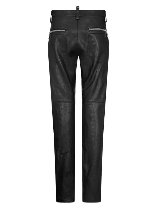 Dsquared2 Press-stud Fastening Leather Tapered Trousers