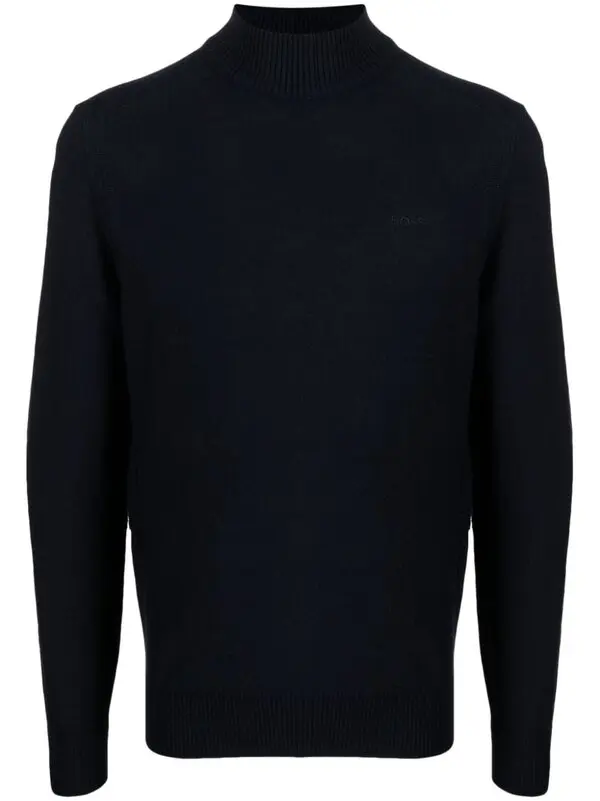 BOSS Logo-embroidered High-neck Jumper