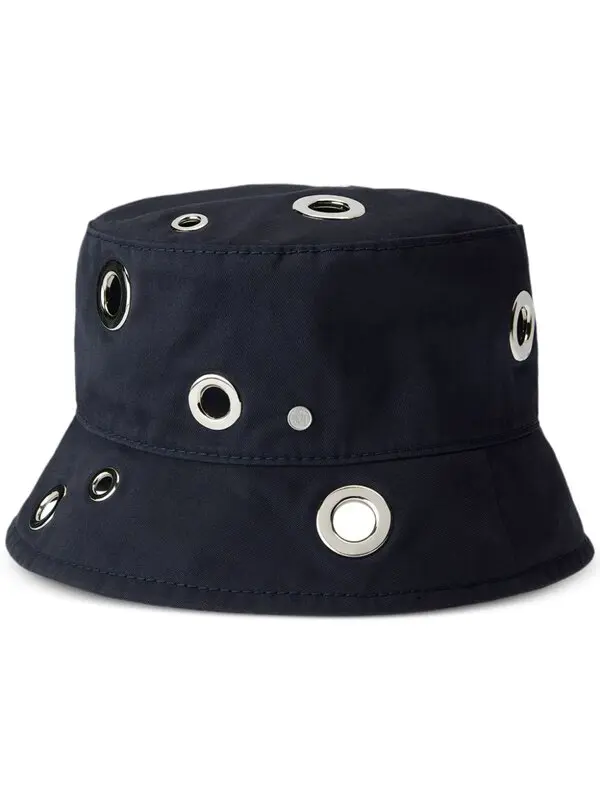 MAISON MICHEL Axel Eyelet Bucket Hat - Blue