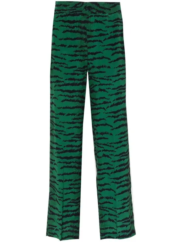 Victoria Beckham Tiger-print Straight-leg Trousers