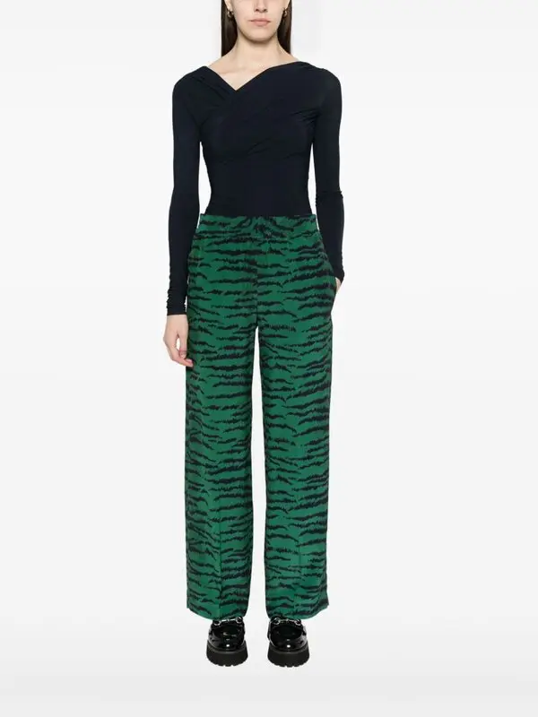 Victoria Beckham Tiger-print Straight-leg Trousers