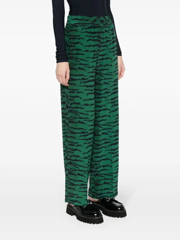 Victoria Beckham Tiger-print Straight-leg Trousers