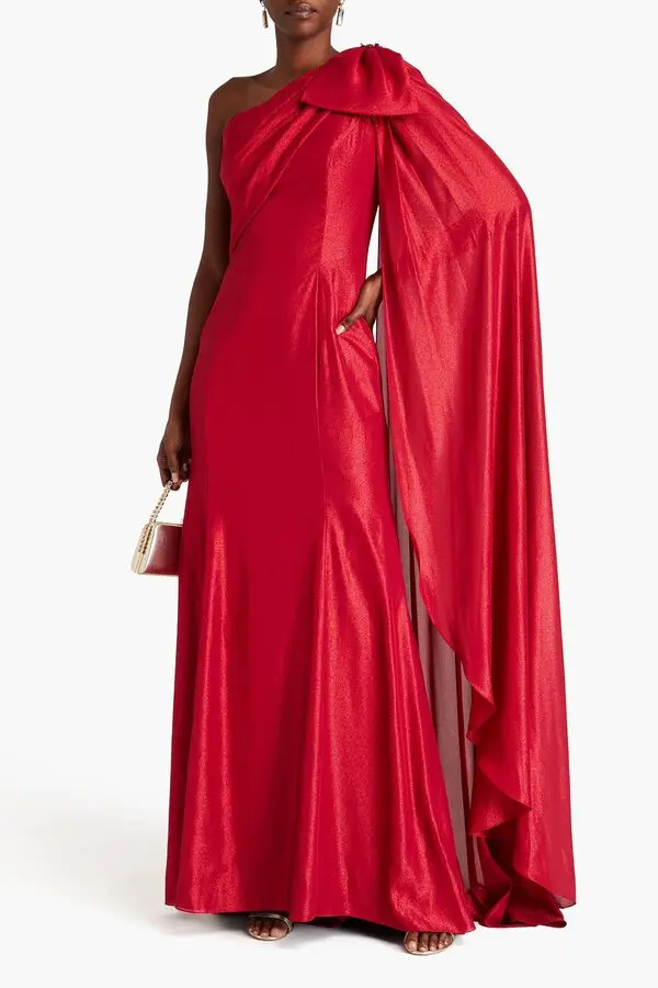 jenny packham one shoulder dress Jenny Packham Crystal-embellished One-shoulder Maxi Dress