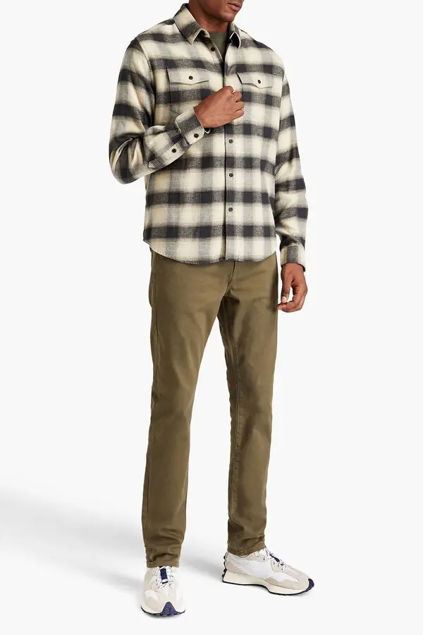 FRAME Checked Cottonflannel Shirt - Beige