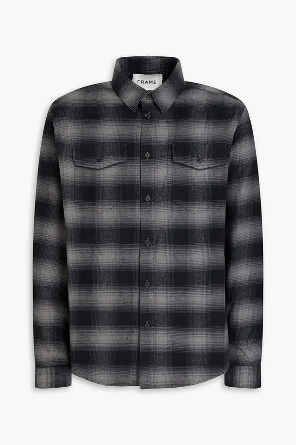 FRAME Checked Cottonflannel Shirt - Dark Gray