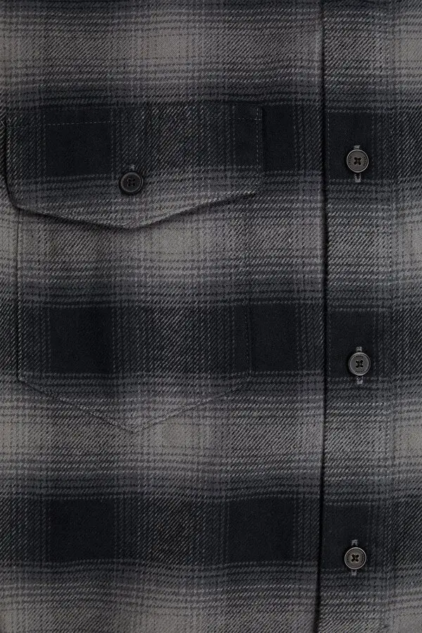 FRAME Checked Cottonflannel Shirt - Dark Gray