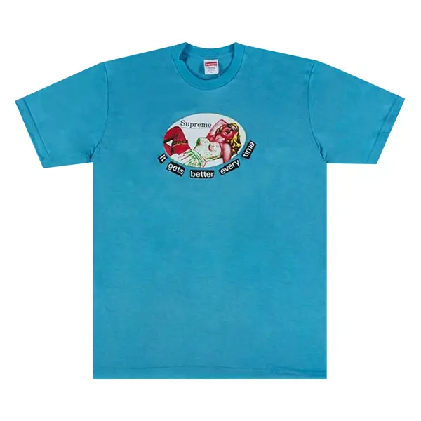 Supreme It Gets Better Every Time Tee 'light Slate - Blue