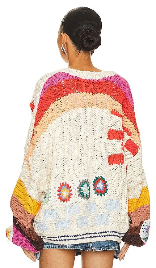 Free People Clear Skies Cardigen In Cream - Cream Combo