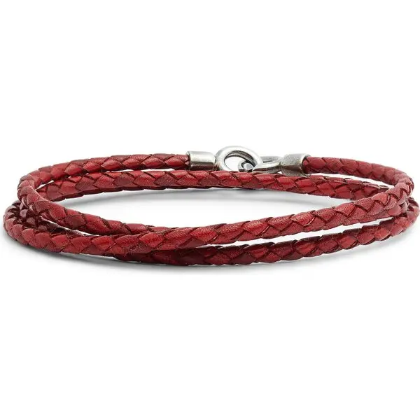DEGS & SAL Braided Wrap Bracelet - Red