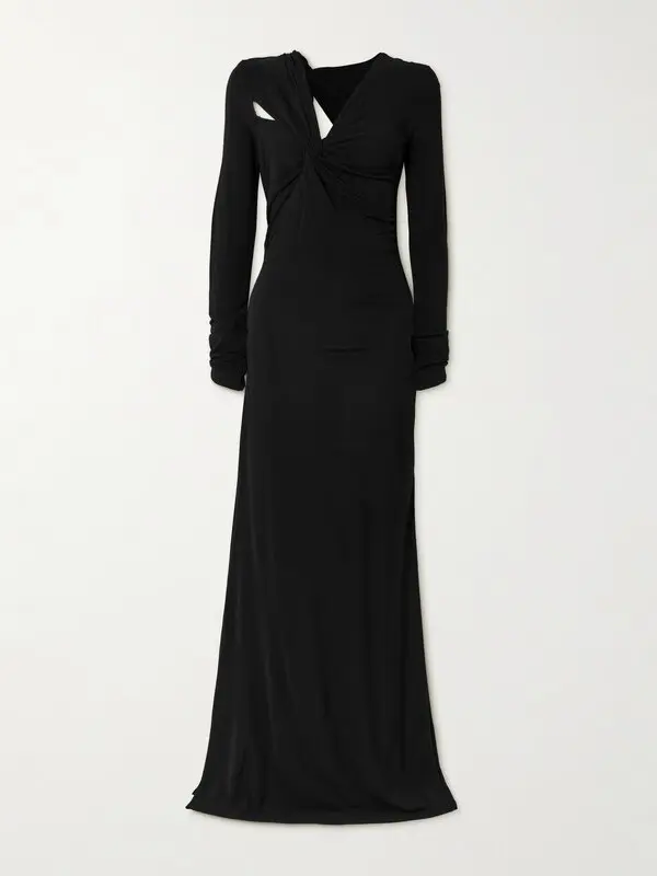 Victoria Beckham Twist-front Cutout Stretch-jersey Gown